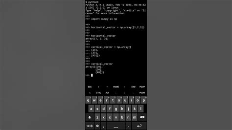 how to create a vector in python using numpy datascience python ai linearalgebra shorts