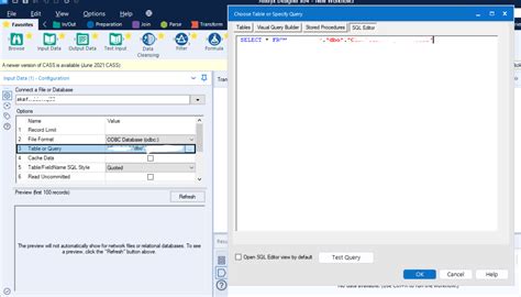 Sql Query Behind An Workflow Alteryx Community