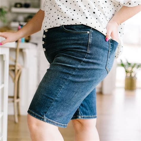 Judy Blue Shorts Judy Blue Button Fly Bermuda Denim Shorts Poshmark
