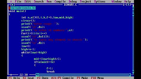 Binary Search Program In Turbo C Data Structures Youtube