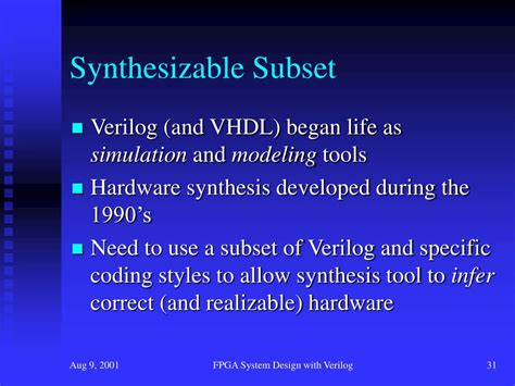 Ppt Fpga System Design With Verilog Powerpoint Presentation Free Download Id 289395