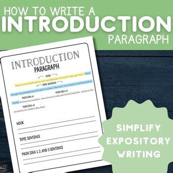 Introduction Paragraph Graphic Organizers For Hook And Topic Sentence