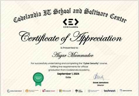 I Am Thrilled To Share That I Have Successfully Completed The Cybersecurity Course Under The