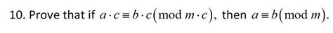 solved 10 prove that if a c b c mod m c then a b mod m