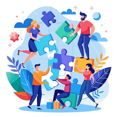 Teamwork Puzzle Solution Success Collaboration Premium Ai Generated