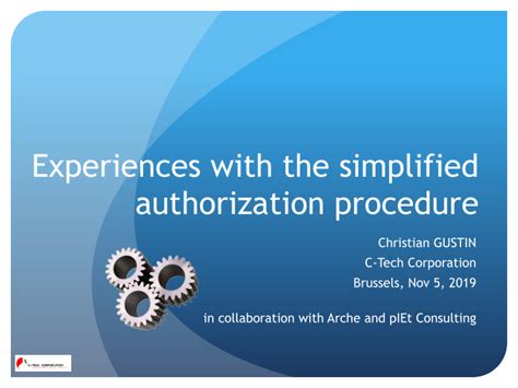 Ppt Experiences With The Simplified Authorization Procedure