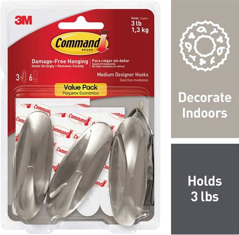 Best 3m Removable Hooks Silver Home Life Collection