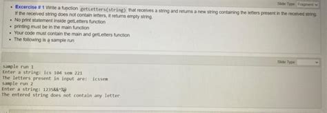 Solved Excercise 1 Write A Function Getlettersstring