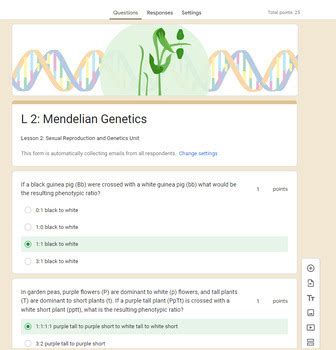 L Mendelian Genetics Sexual Reproduction And Genetics Biology TPT