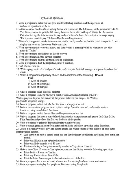 Python Lab Question Updated Pdf Function Mathematics Area