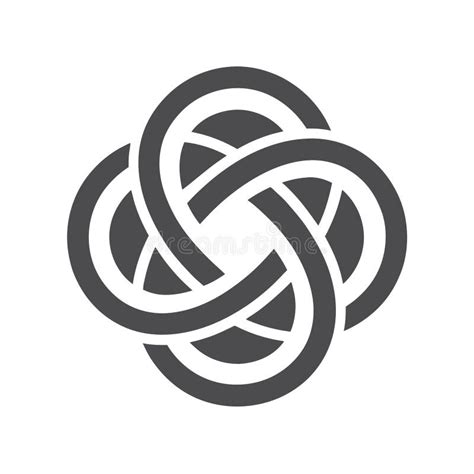 Abstract Geometric Knot Shape Graphic Seamless Interlocking Modern Design Icon On White