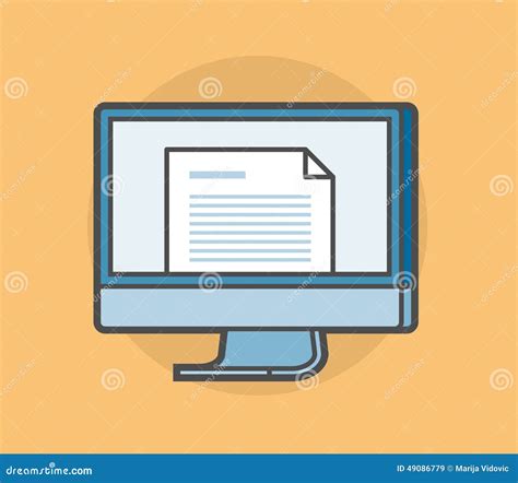 Computer Monitor With A Text Document Stock Vector Illustration Of