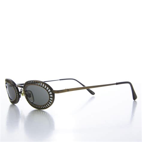 Bronze Industrial Steampunk Oval Sunglasses Hickey Gem
