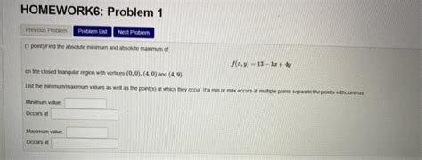Solved Homework6 Problem 1 Previous Problem Problem List