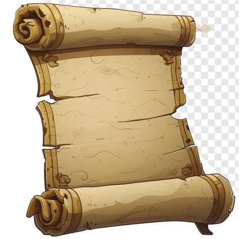 Premium Psd Simple Flat Style Old Paper Scroll Game Ui Icon