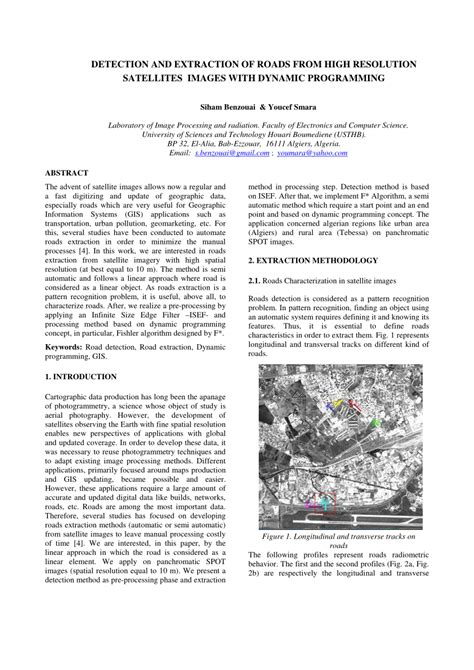 Pdf Roads Extraction Based On Dynamic Programming Methods