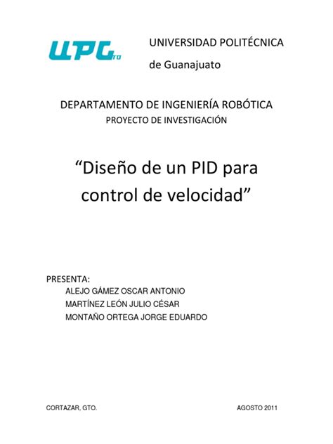 PDF Diseño de un PID para control de velocidad DOKUMEN TIPS