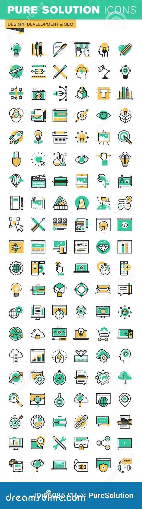 Modern Thin Line Icons Set Of Graphic Design Website Design And Development Sep Stock Vector