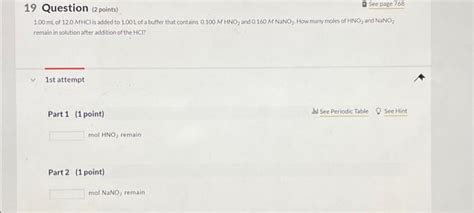 Solved Question Points ML Of MHCl Is Added To Chegg