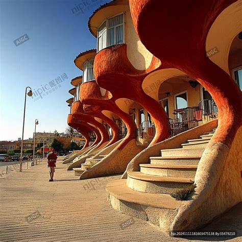 Ai创作图弧形艺术扭曲建筑 波浪状建筑 建筑曲线美 海螺型造型建筑 曲线优美的建筑 波浪形建筑 米拉之家建筑 波浪式建筑 曲面造型建筑 凹曲面建筑 世博园西班牙场馆 造型奇特的建筑 奇特的建筑