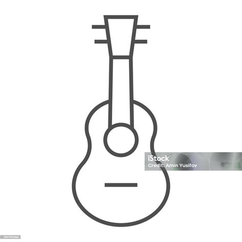 우쿨렐레 선 아이콘 음악 문자열 기타 사인 벡터 그래픽 흰색 바탕에 선형 패턴 10에 대한 스톡 벡터 아트 및 기타 이미지