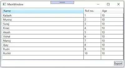 Wpf Datagrid Export To Excel