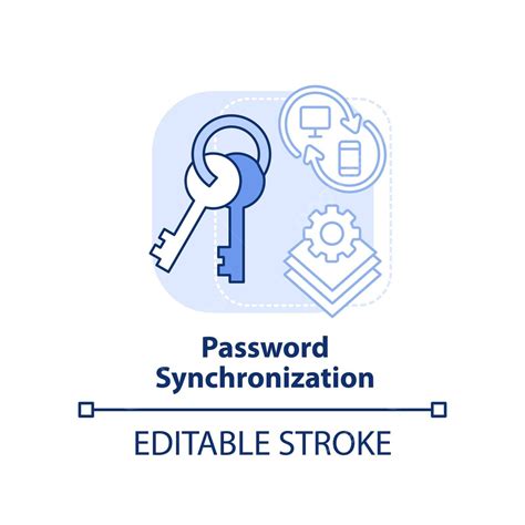 Password Synchronization Light Blue Concept Icon Technology Thin Management Vector Technology