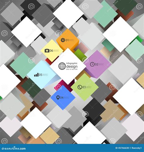 Infographic 3d Cube Diagram Chart Graph Cartoon Vector 66290651