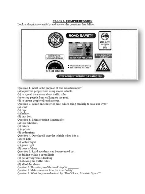 Comprehension Class 7 Pdf