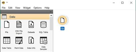 Display Icon File On The Orange Software Worksheet • Browse The Dataset