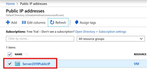 how to assign public ip address to azure vm configuration manager