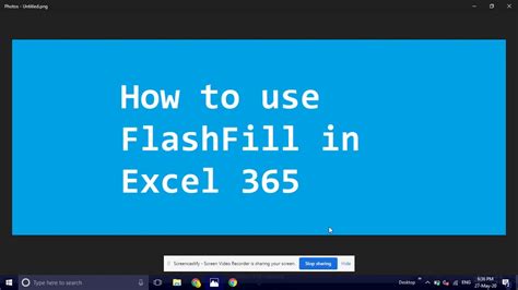 Oea How To Use Flashfill In Excel 365 Youtube