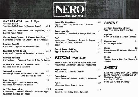 Nero Carlton Menu Menu For Nero Carlton Carlton Melbourne Urbanspoon Zomato