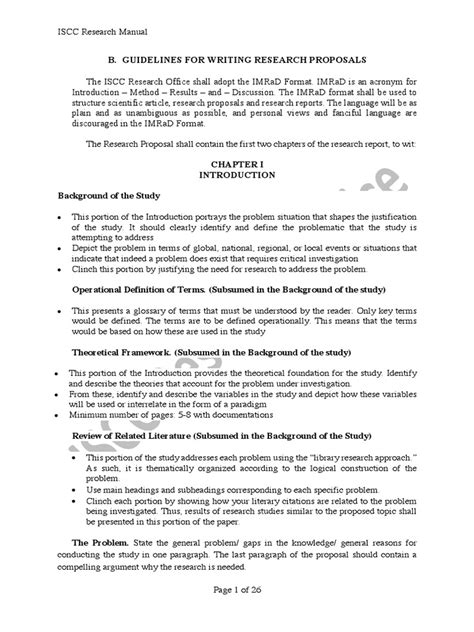 Guidelines For Developing Strong Research Proposals According To The Imrad Format Pdf