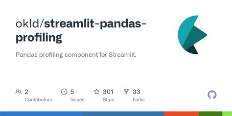 Github Okldstreamlit Pandas Profiling Pandas Profiling Component
