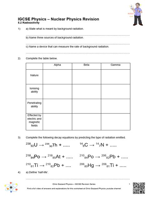 Igcse Nuclear Physics Revision Guide Pdf Radioactive Decay Gamma Ray