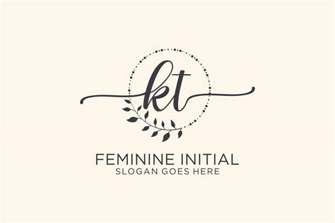 Initial Kt Beauty Monogram And Elegant Logo Design Handwriting Logo Of Initial Signature