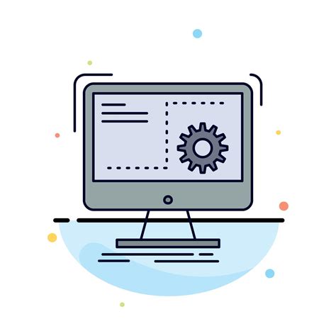 Command Computer Function Process Progress Flat Color Icon Vector