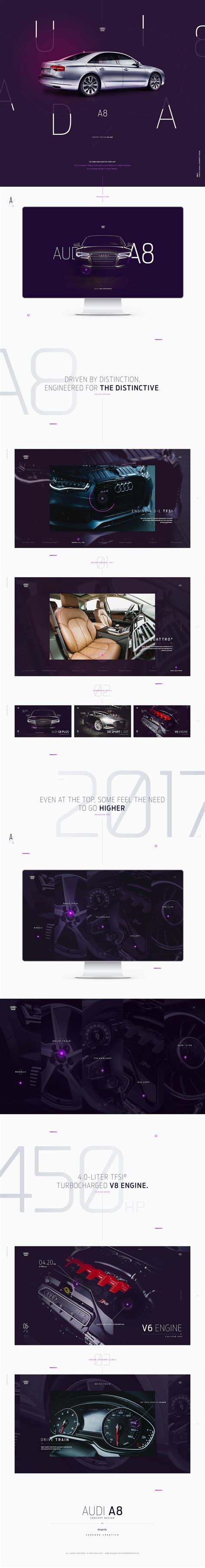 Audi A8 Conceptdesign On Behance Web Design Typography Creative