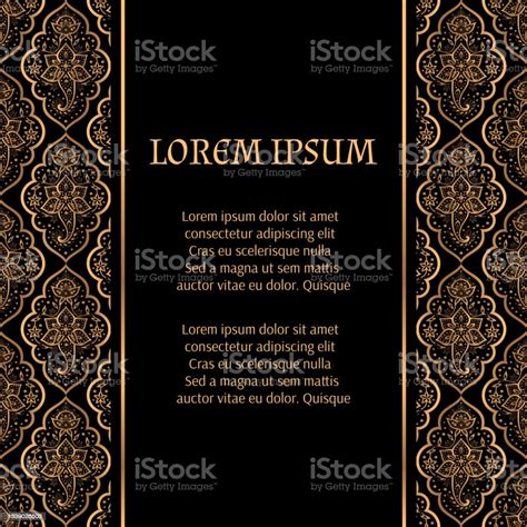 럭셔리 배경 황금 벡터 이슬람 아라베스크 페이즐리 로얄 패턴 카드 템플릿 0명에 대한 스톡 벡터 아트 및 기타 이미지 0명 Ramadan Kareem 가리기 Istock