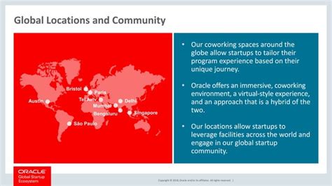Oracle Global Startup Ecosystem Overview August 2018 Ppt
