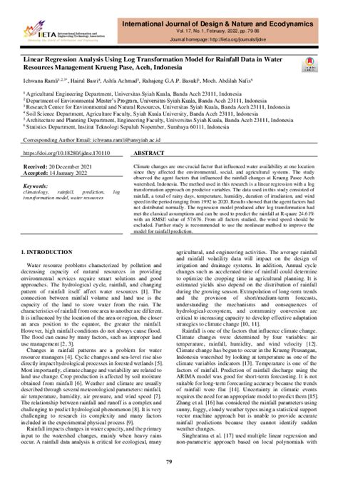 Pdf Linear Regression Analysis Using Log Transformation Model For