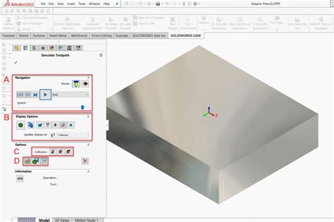 Solidworks Cam Standard Milling Setup 89 Simulate Toolpaths