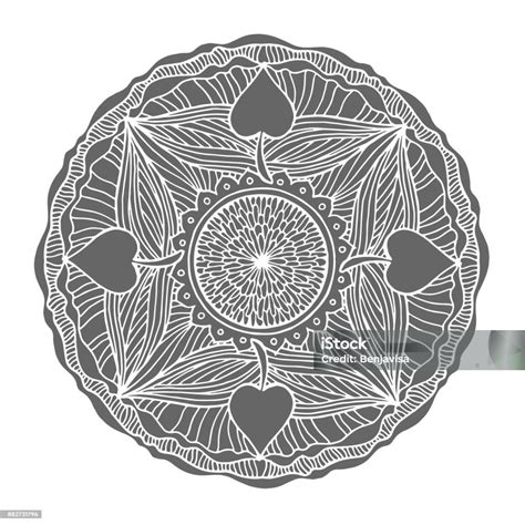 차크라 만다라 아이콘 기호 꽃 꽃 벡터 손으로 그린 일러스트 레이 션 디자인 개념 로그인 Mental Wellbeing에 대한