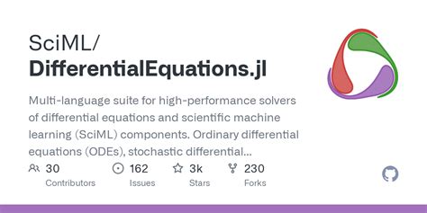 Github Scimldifferentialequationsjl Multi Language Suite For High