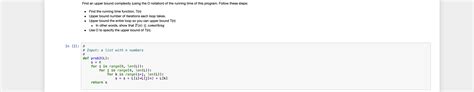 solved find an upper bound complexity using the o notation