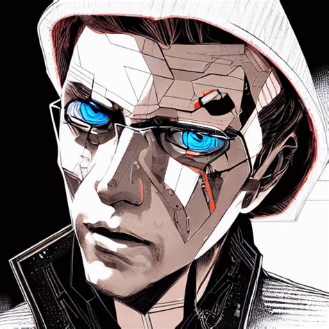 Prompt Hacker Guy With A Hood Digital Art Hd Portrait Cyberpunk By