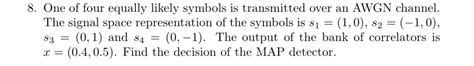 Solved One Of Four Equally Likely Symbols Is Transmitted