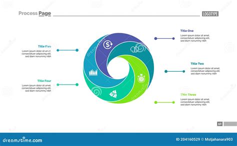 Cycle Chart With Five Elements Template Stock Vector Illustration Of Page Diagram 204160529