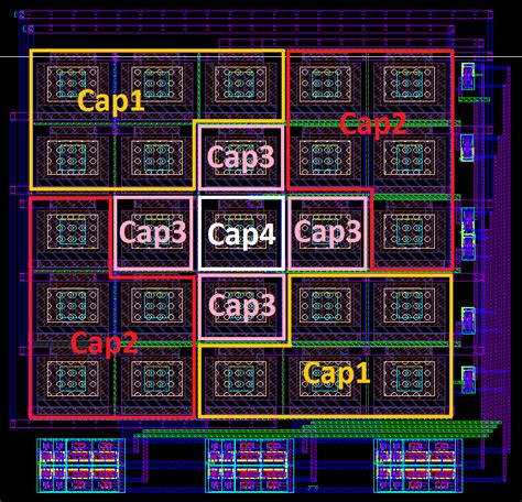 The Layout Of The Capacitor Array
